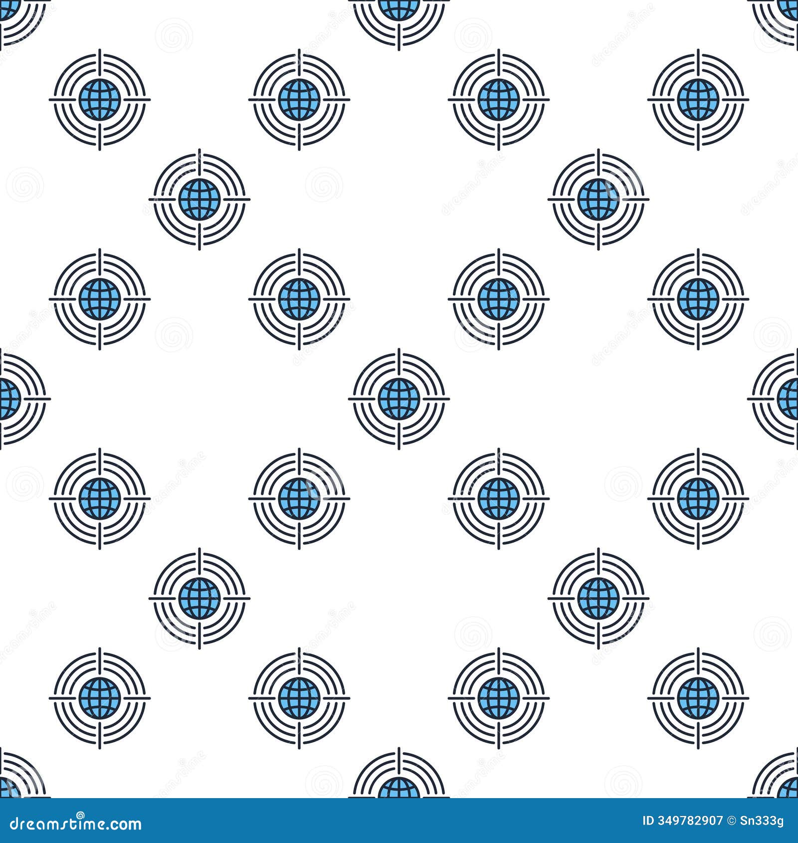 Target with Earth Globe Vector World Blue Seamless Pattern Stock Vector ...
