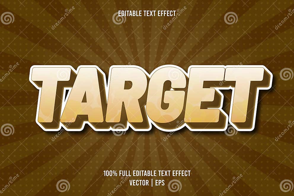 Target Editable Text Effect Comic Style Stock Vector - Illustration of ...
