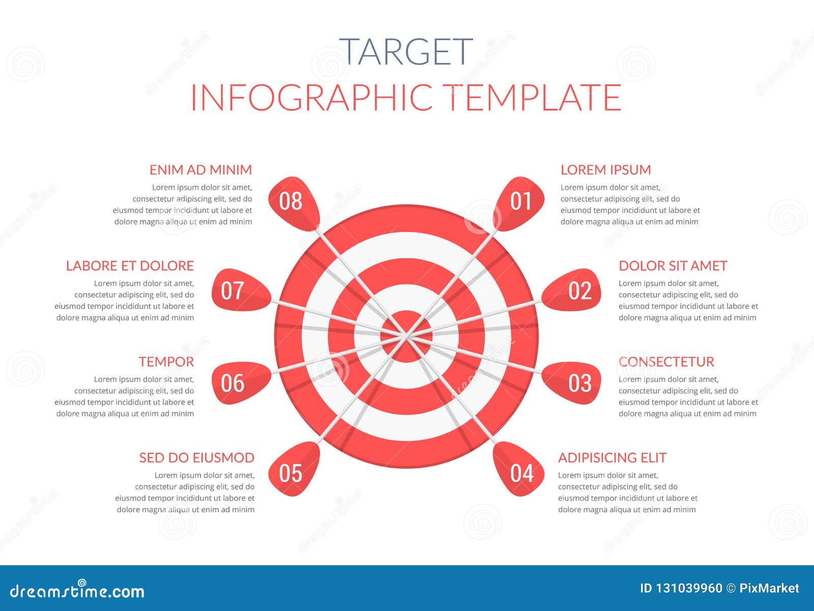 Eight Arrows Merging Into One Point. Infographics Chart, Scheme. Vector ...