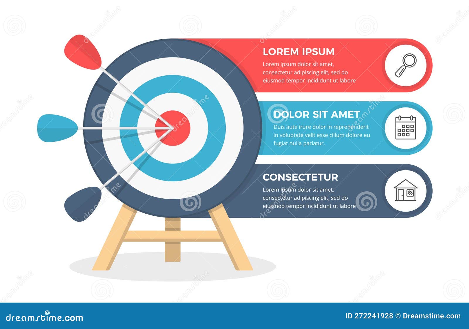 Target with 3 Elements for Text Stock Vector - Illustration of target ...