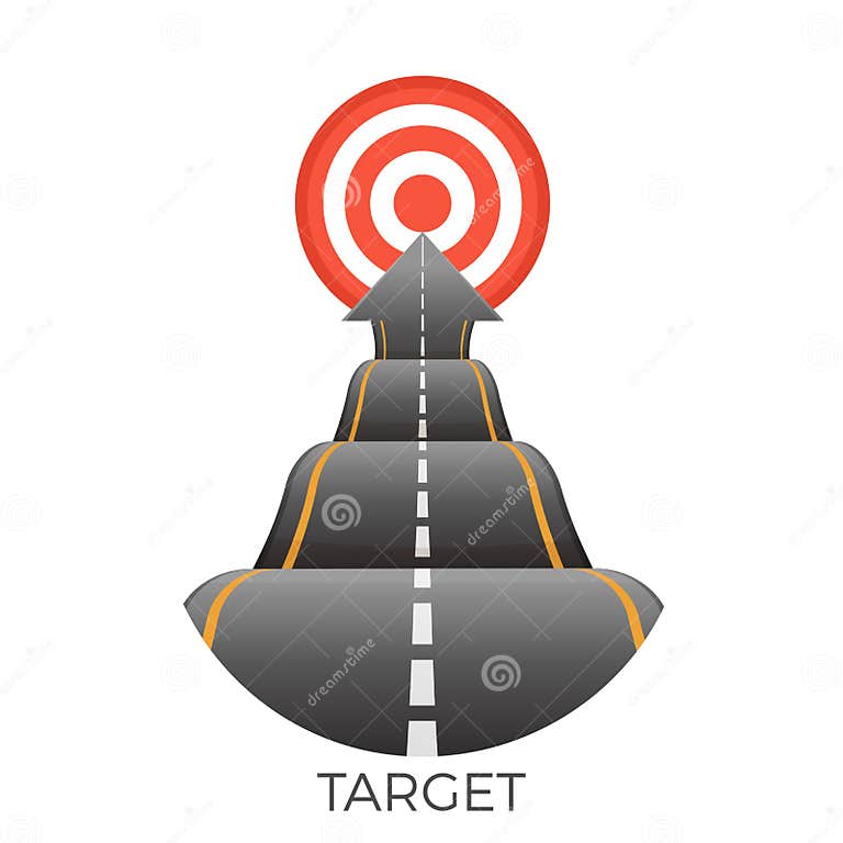 Target at End of Bumpy Road Going To Goal Vector Stock Vector ...