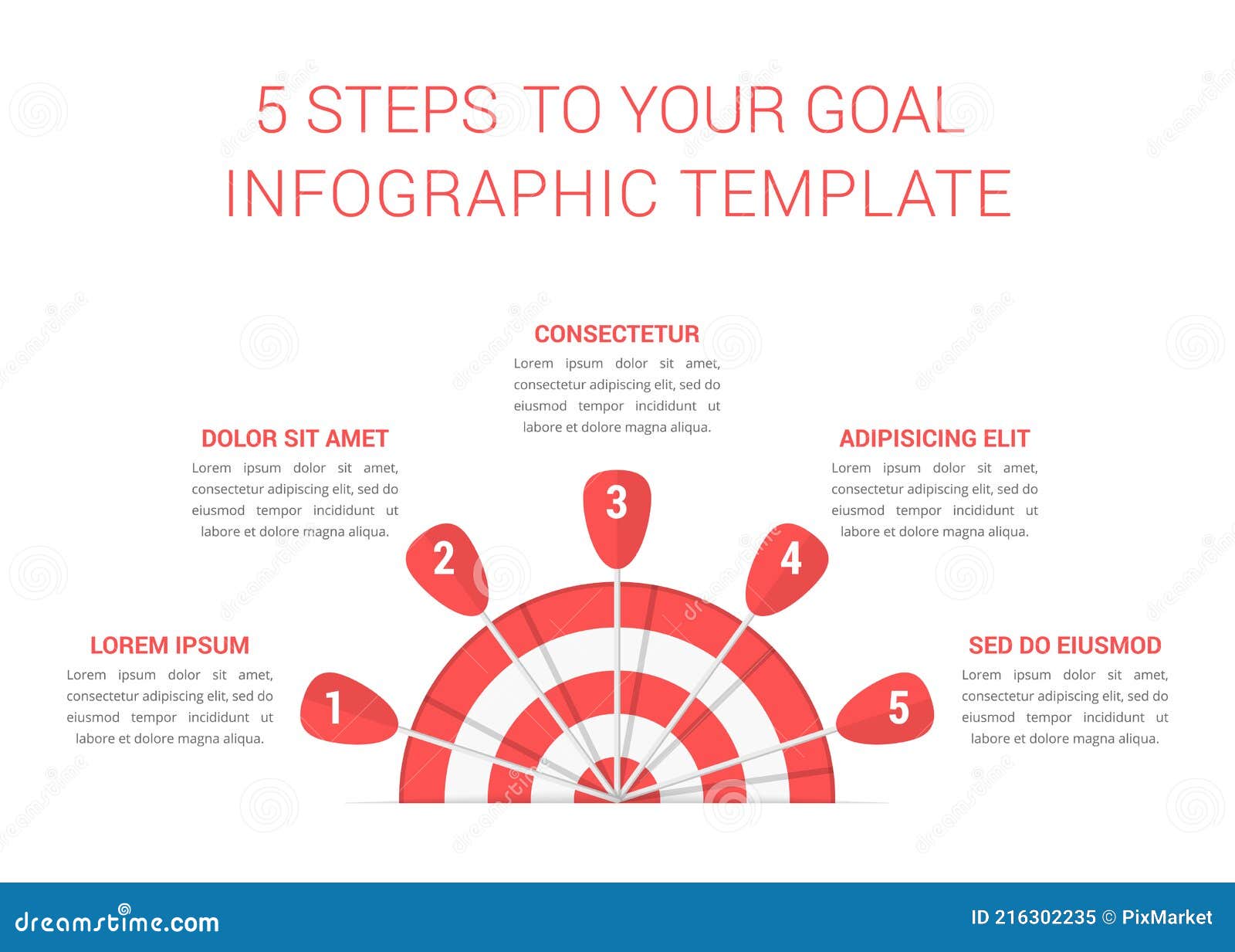 Target with Five Arrows stock vector. Illustration of layout - 216302235