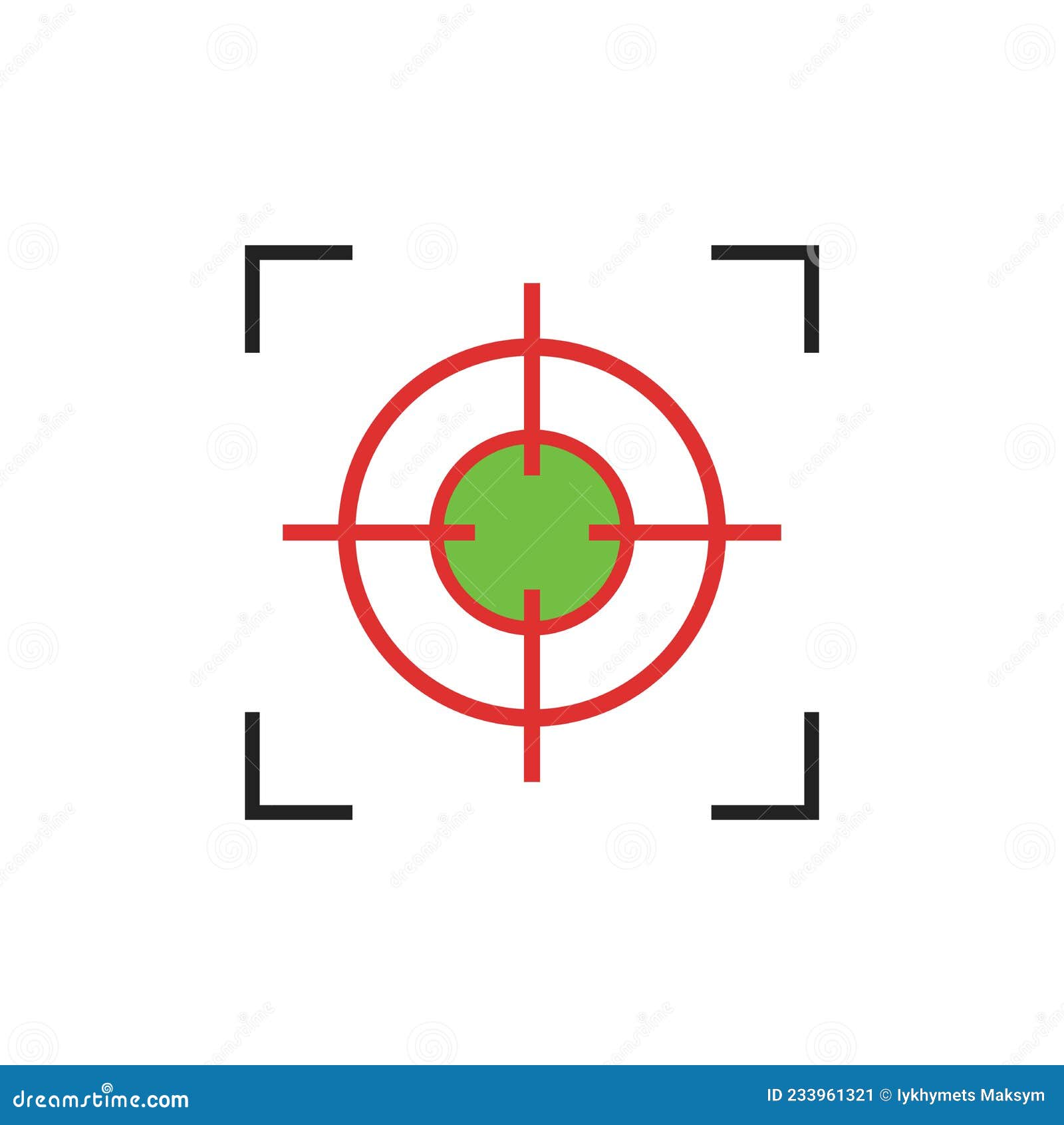 Target Flat Icon on Red Background Vector Stock Vector - Illustration ...