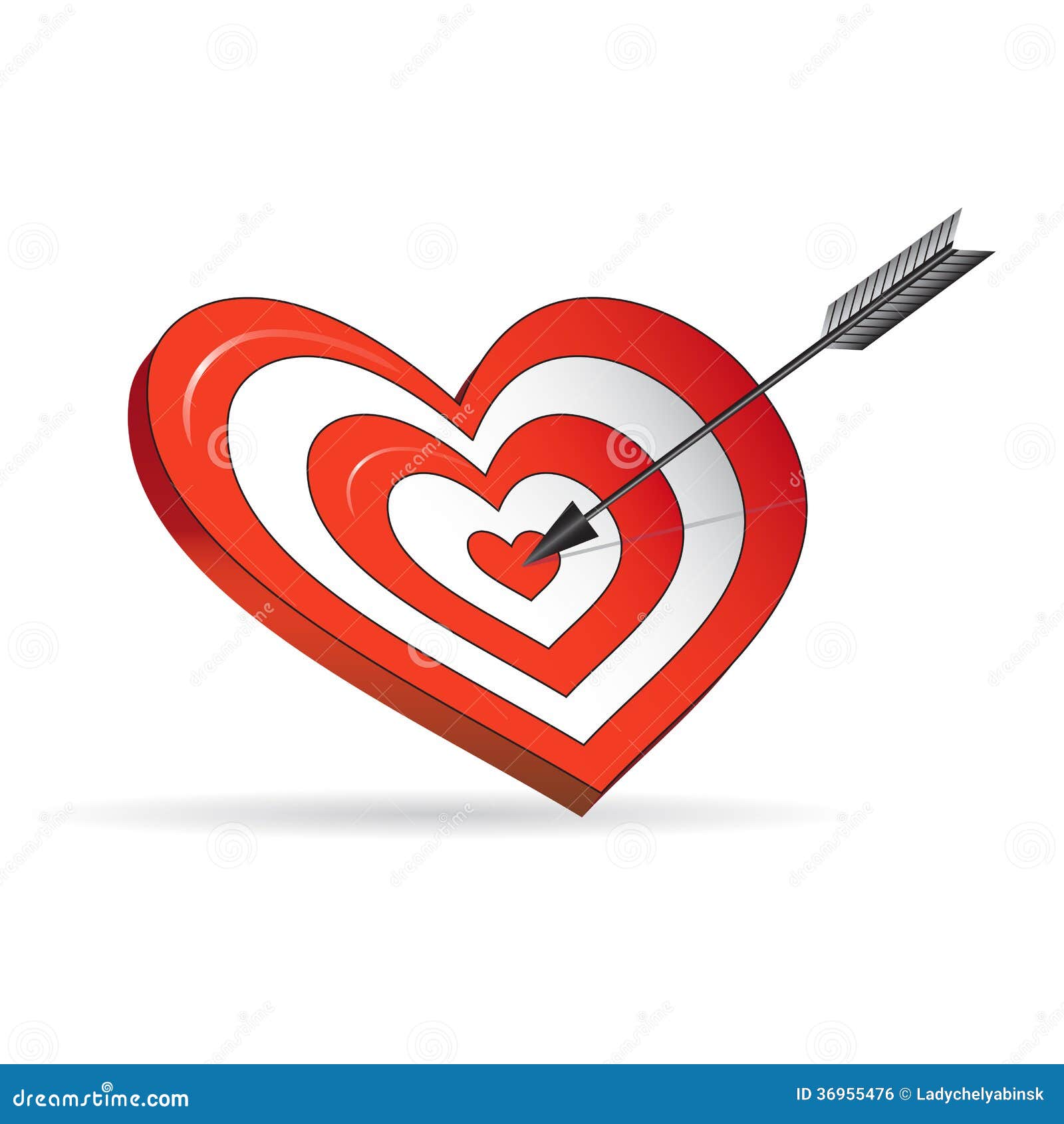 Target in the Form of Heart Stock Vector - Illustration of arrow ...