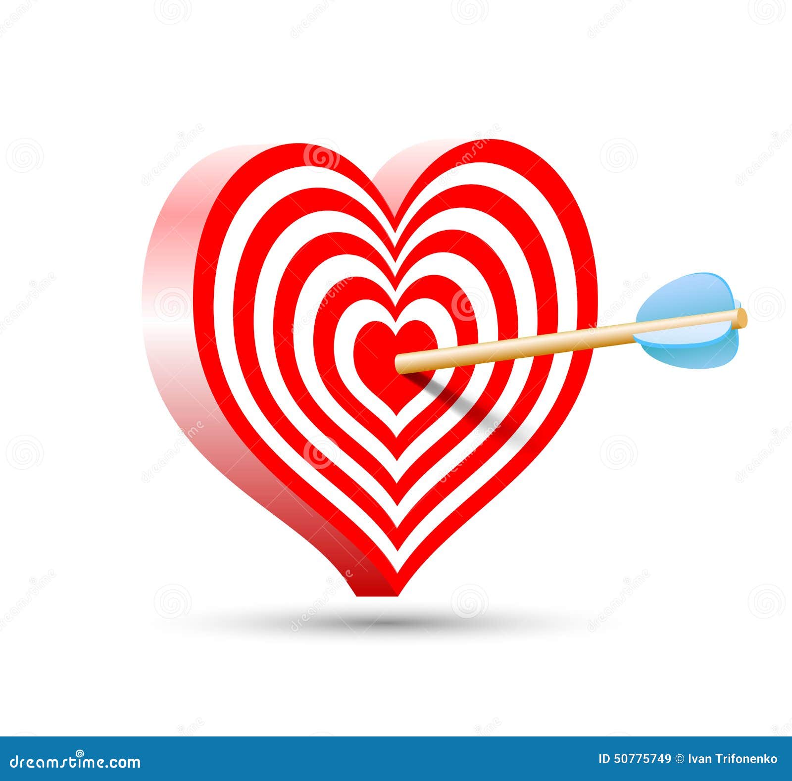 Target in the Form of Heart and Arrow Stock Vector - Illustration of ...