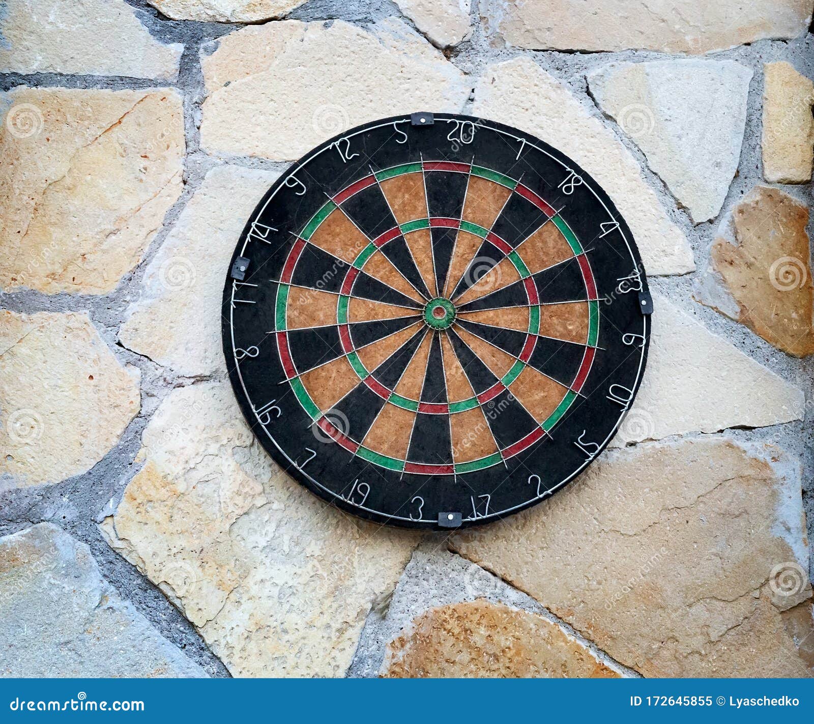 The Target for Game of Darts on the Wall Stock Image - Image of game ...