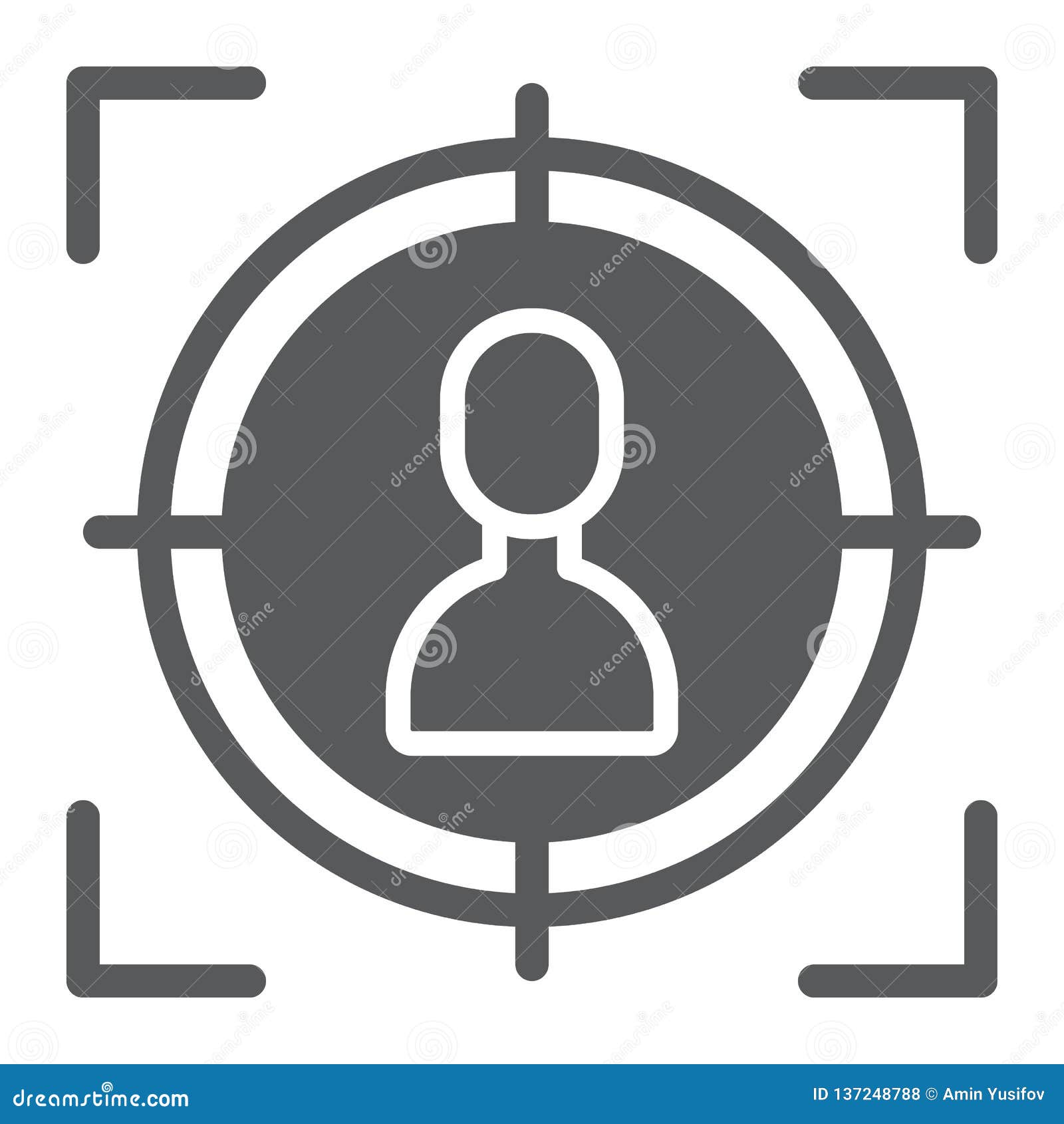 Target Glyph Icon, Focus and Targeting, Aim Sign, Vector Graphics, a ...