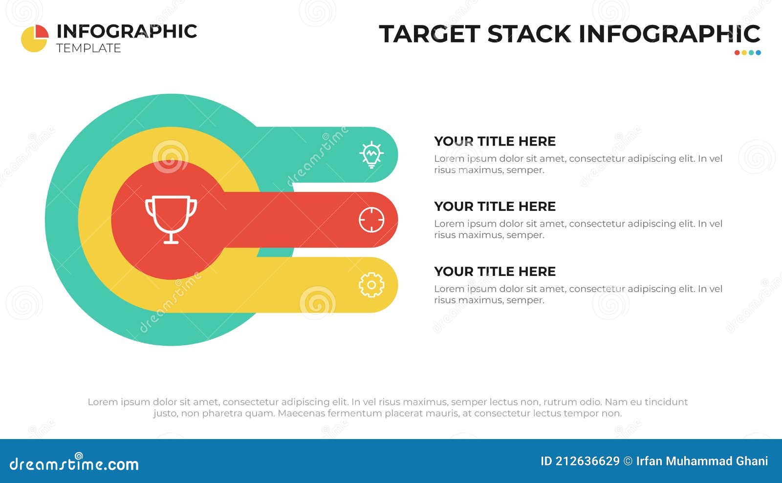 Target or Goal Diagram with 3 Options, Infographic Element ...