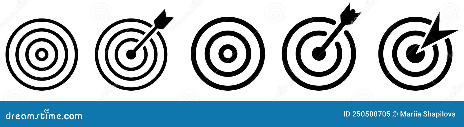 Target goal icon set stock vector. Illustration of communication ...