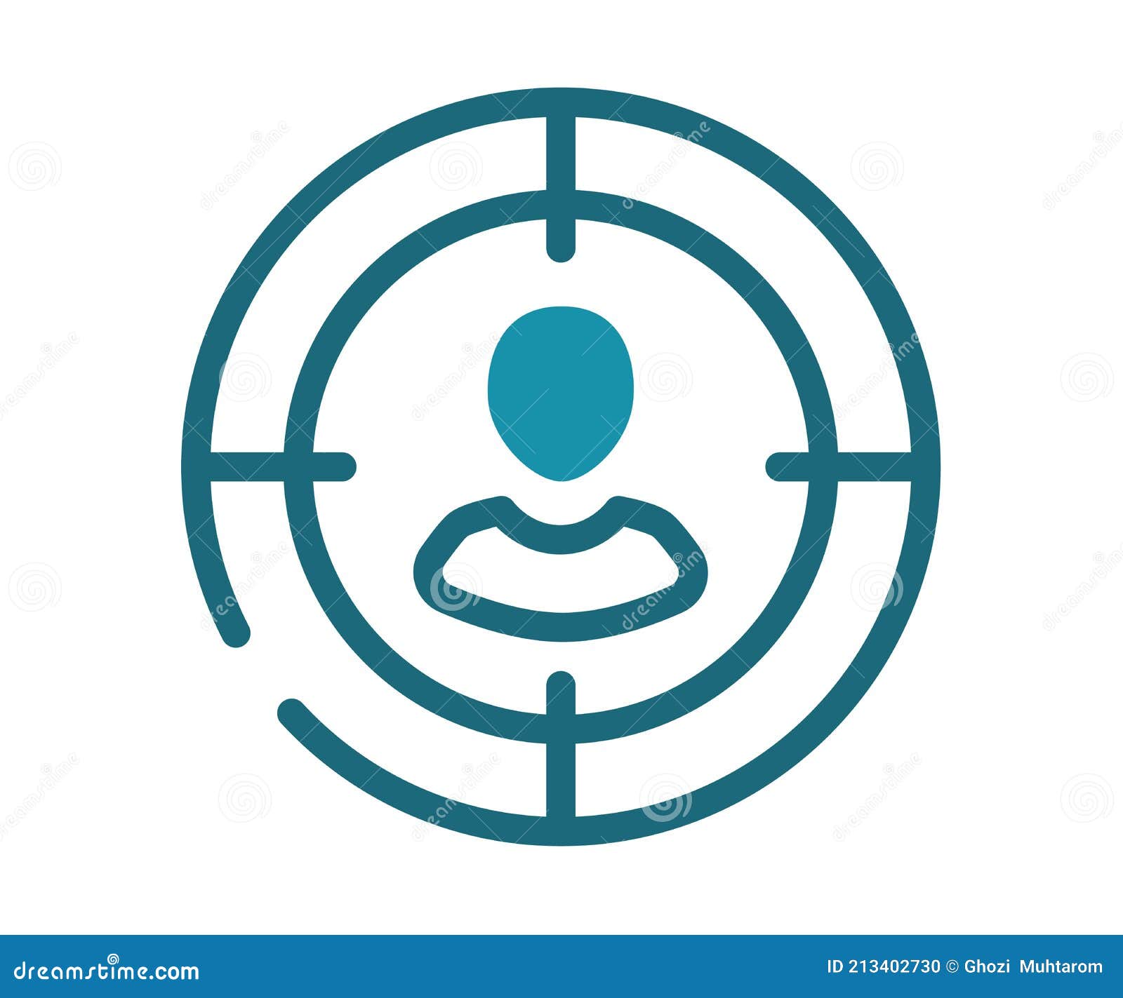 Target Goal User Single Single Isolated Icon with Solid Line and Dash ...
