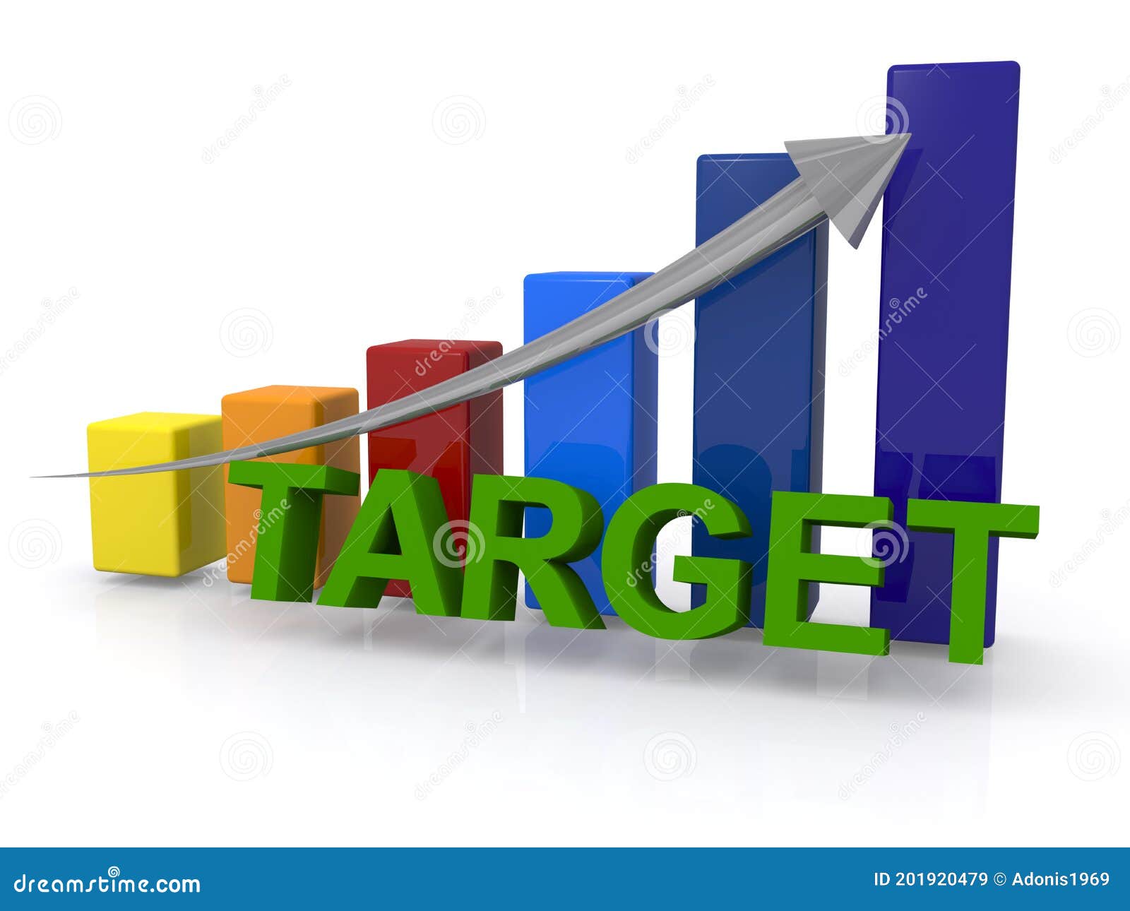 Target and graph on white stock illustration. Illustration of events ...