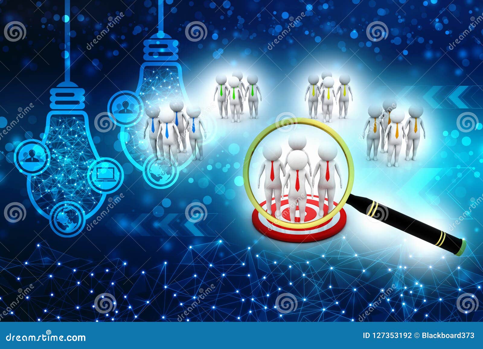 Business Target Group in Technology Background. 3d Render Stock ...