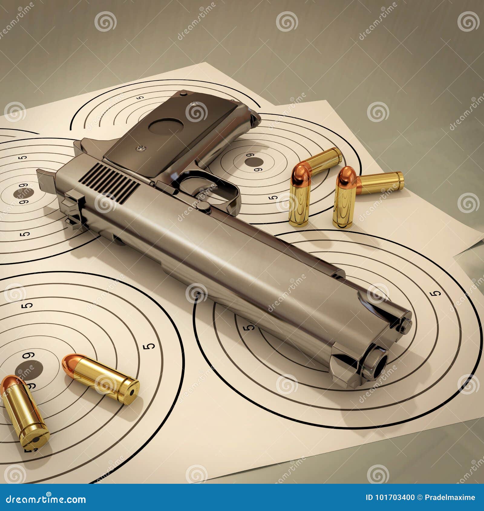 Target and gun stock illustration. Illustration of target - 101703400 Target and gun stock illustration. Illustration of target - 101703400