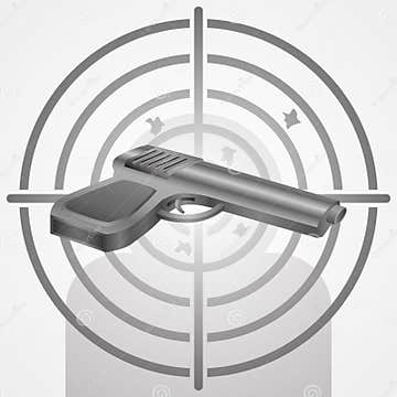 Target with Gun Vector Shooting Range Illustration Stock Vector ...