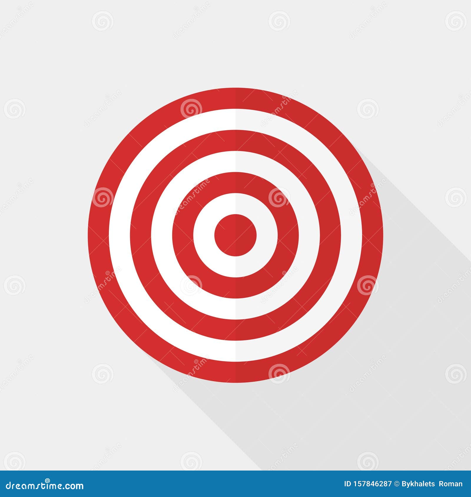 Target Hanging on Wall with Shadow Empty Target. Flat Design EPS 10 ...