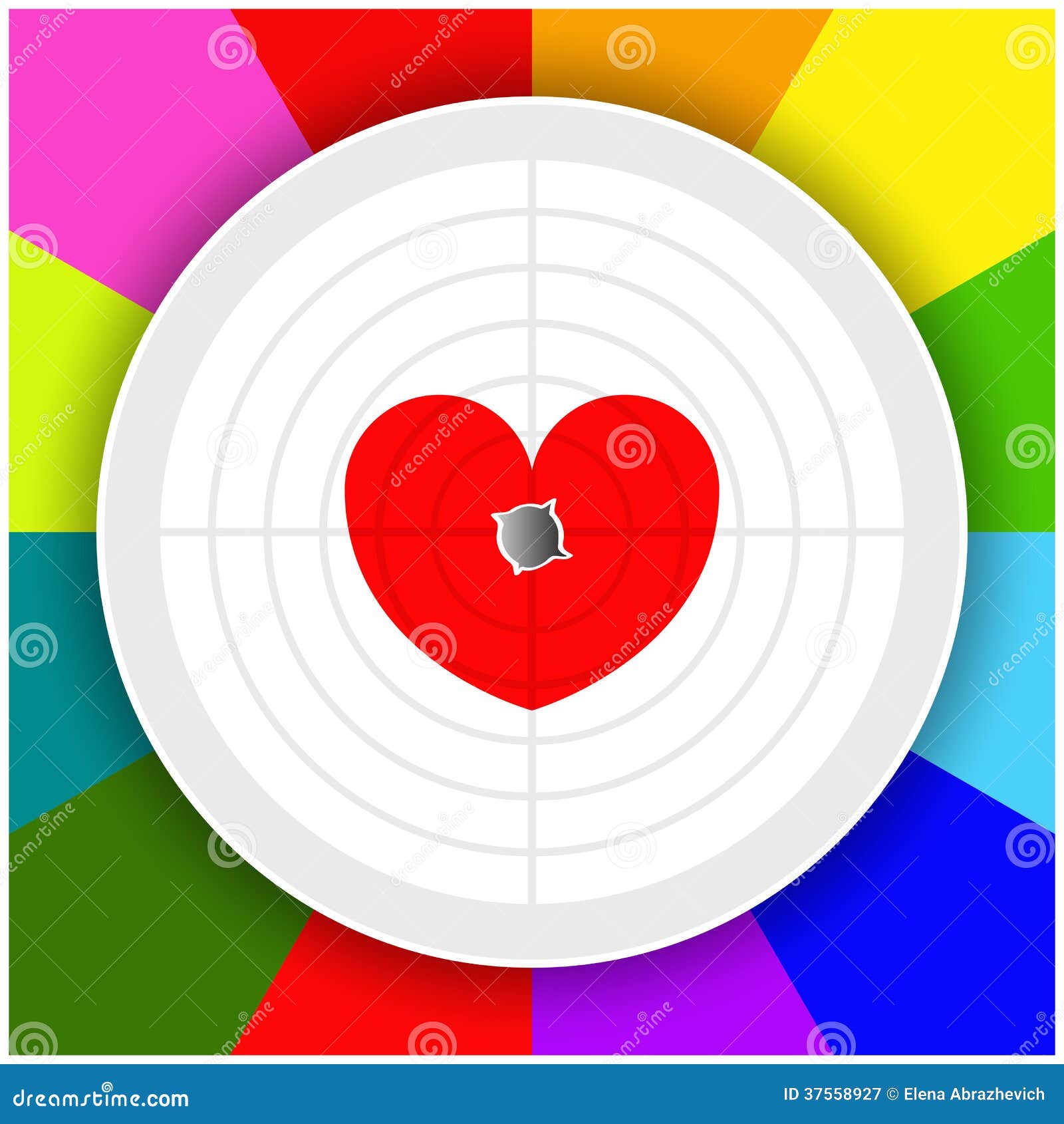 Target with heart stock vector. Illustration of valentine - 37558927