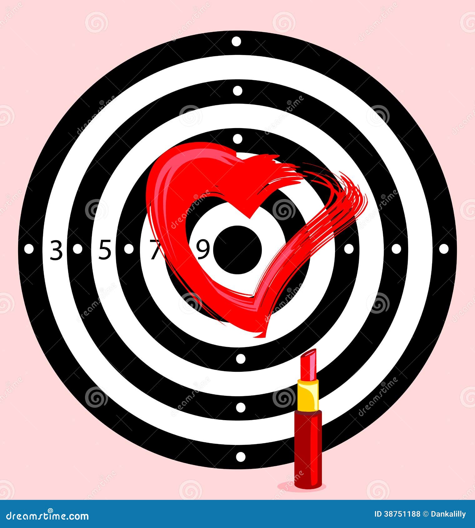 Target with heart stock vector. Illustration of love - 38751188