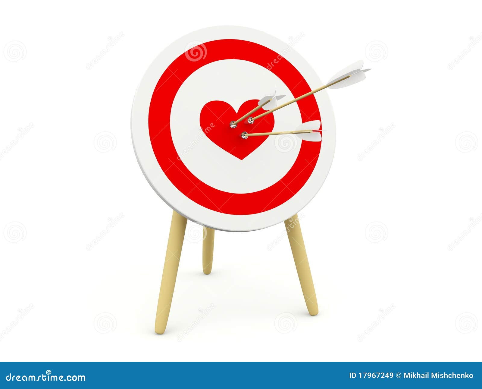 Target with Heart and Arrows Stock Illustration - Illustration of ...