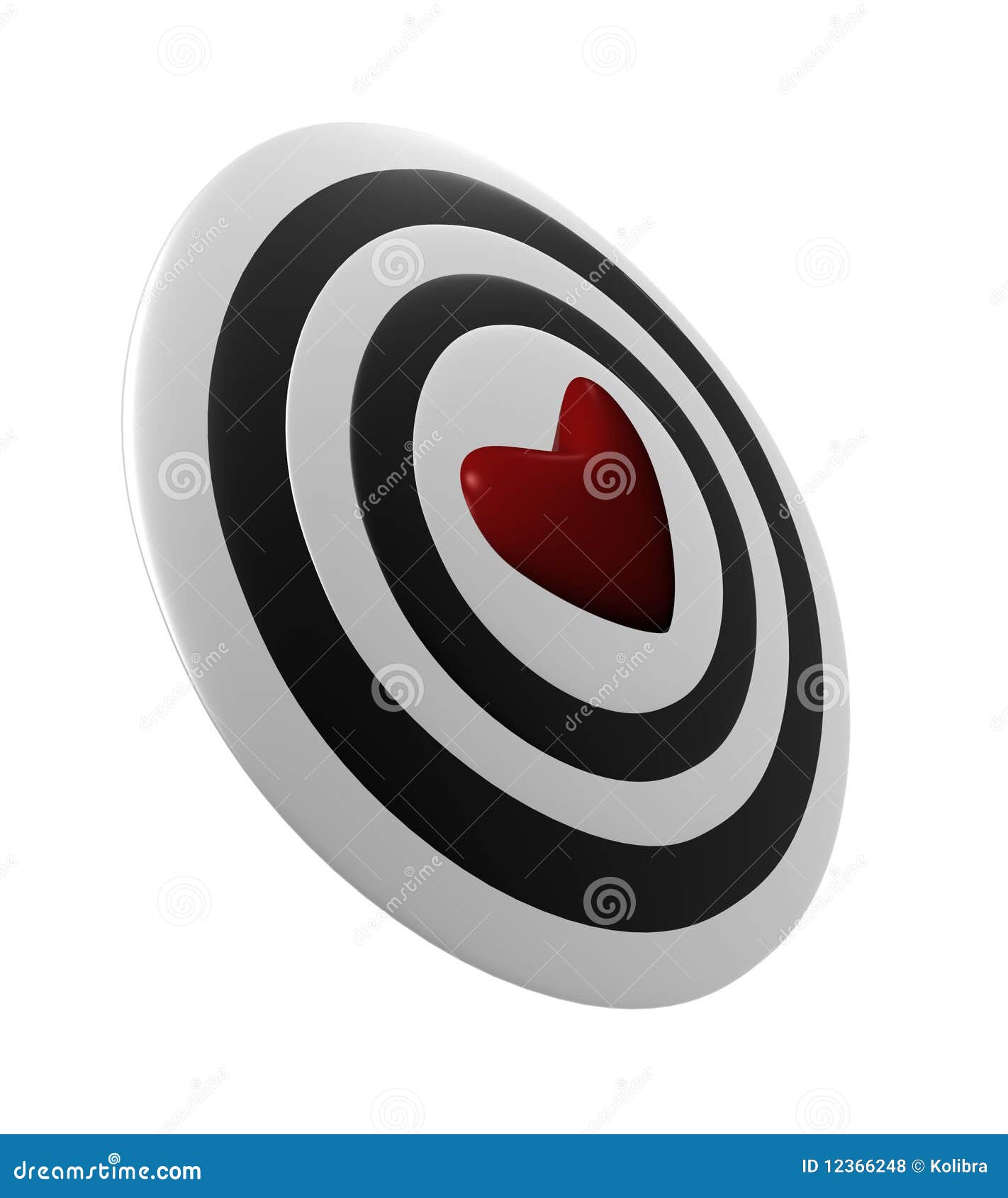 Target with a Heart at Center Stock Illustration - Illustration of love ...