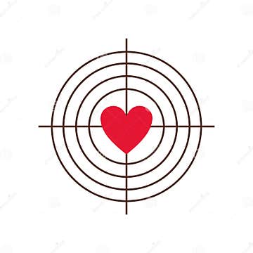 Target with heart icon stock vector. Illustration of happy - 79944191