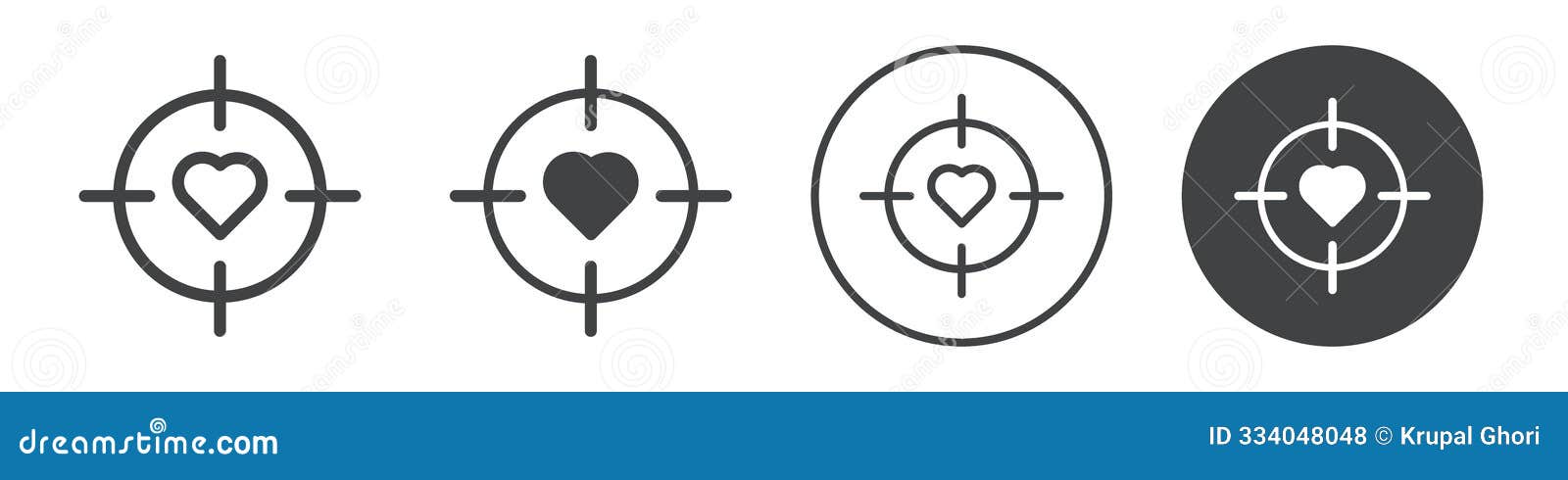 Target with Heart Icon Vector Logo Outline Stock Vector - Illustration ...