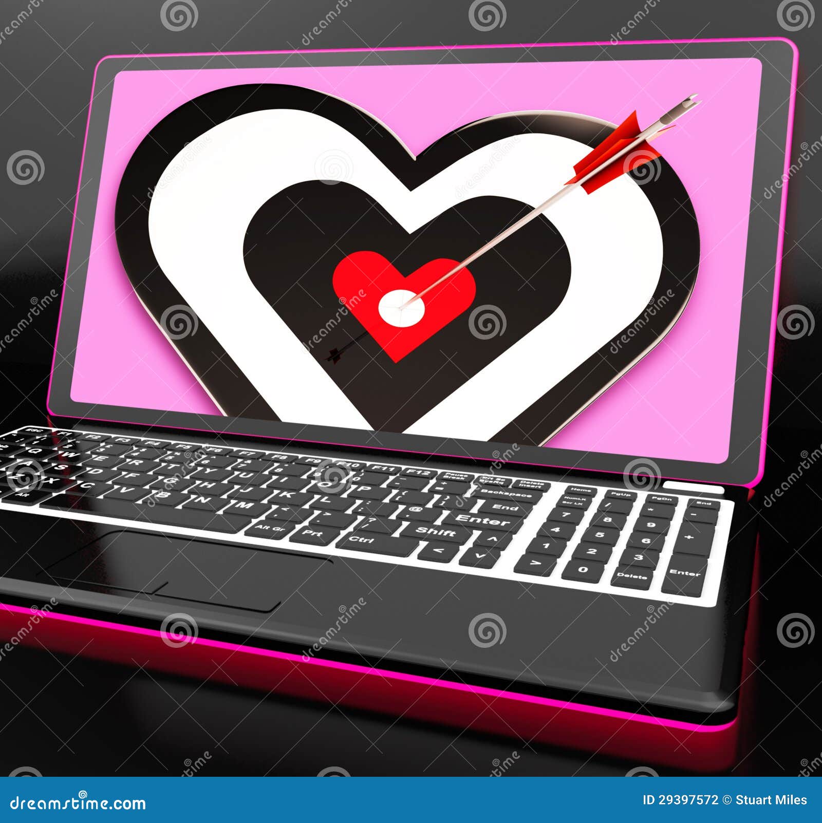 Target Heart Love Vector With Numbers For Shooting Range. A Round ...