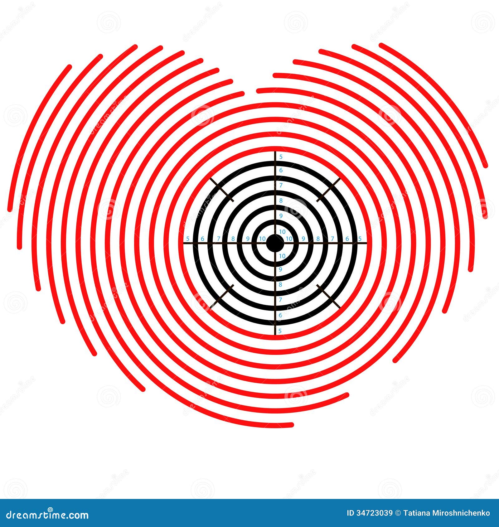 Target on heart stock vector. Illustration of vector - 34723039