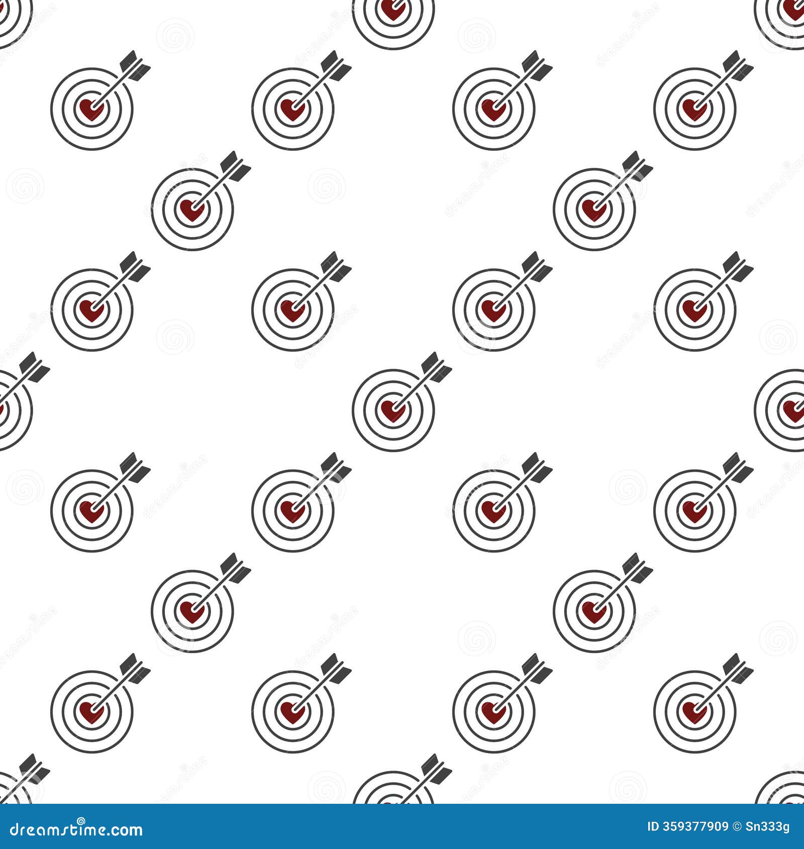 Target with Heart Vector Seamless Pattern Love and Feelings Background ...