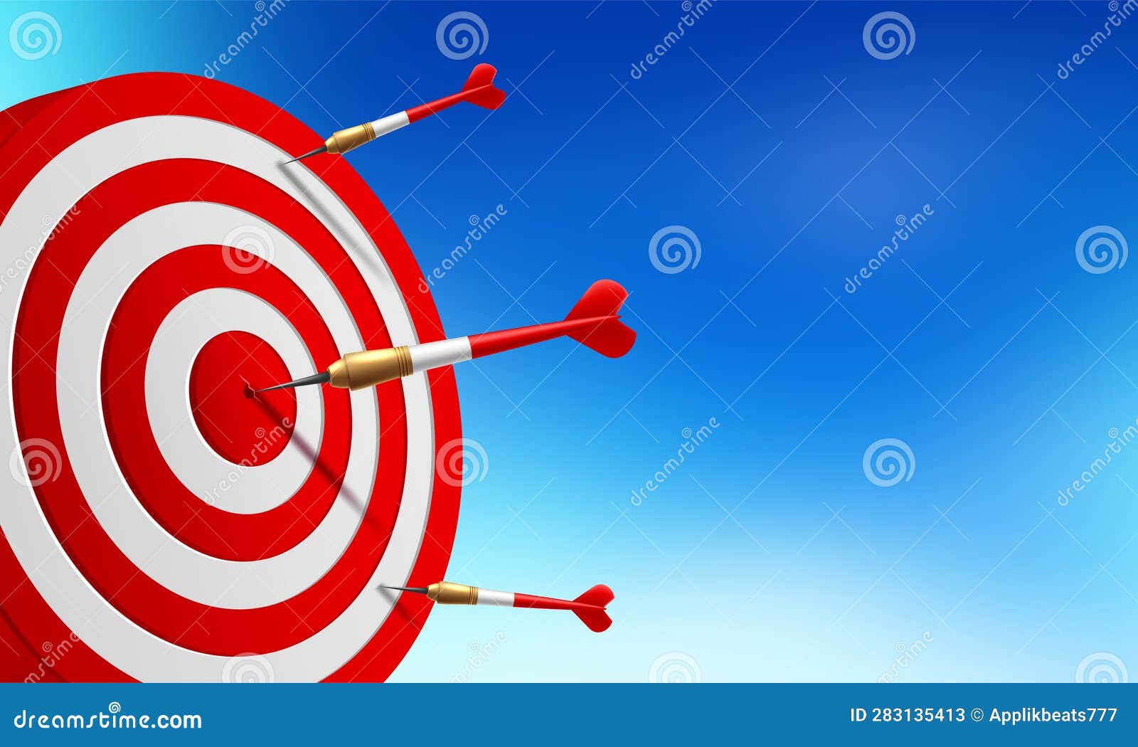 Target Hit in the Center by Arrows Stock Vector - Illustration of ...