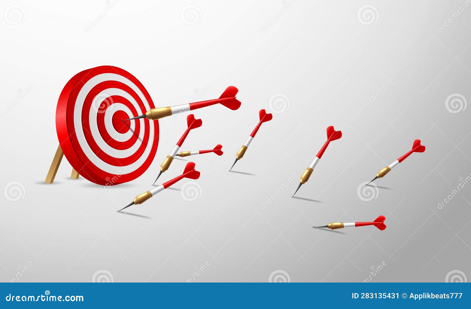 Target Hit in the Center by Arrows Stock Vector - Illustration of ...