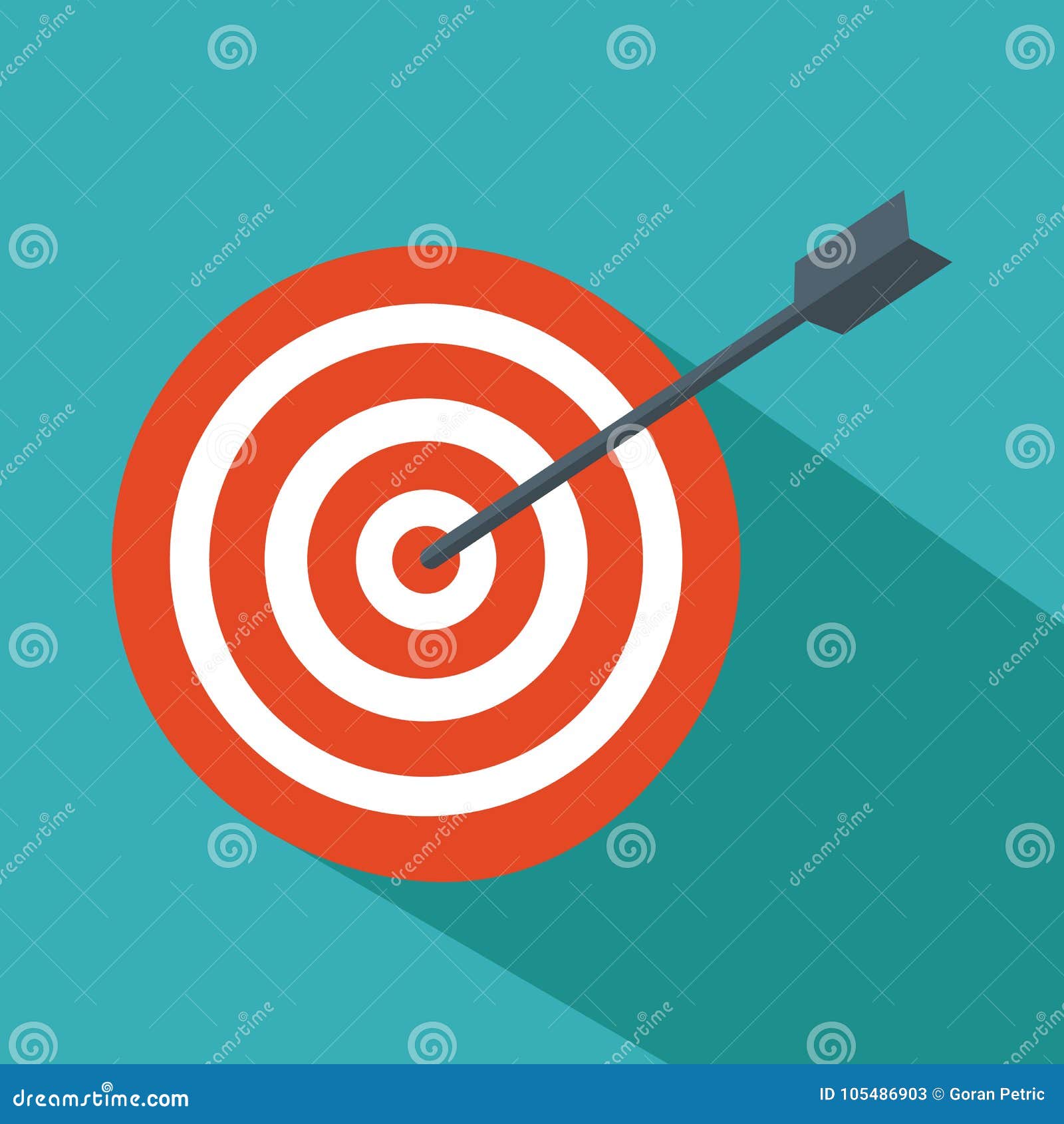 Target Hit in the Center by Arrows Stock Vector - Illustration of sport ...