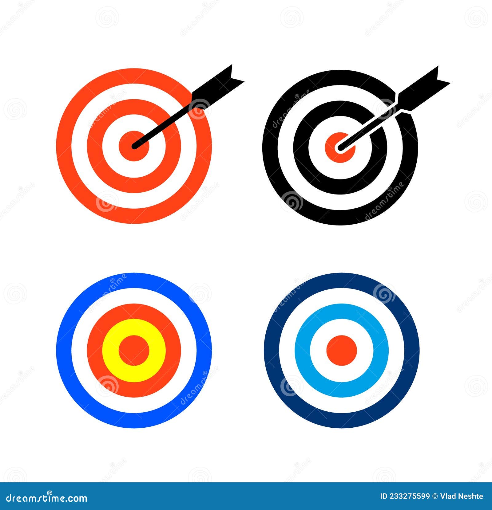 Target, Hit Mark. Target with an Arrow Stock Vector - Illustration of ...