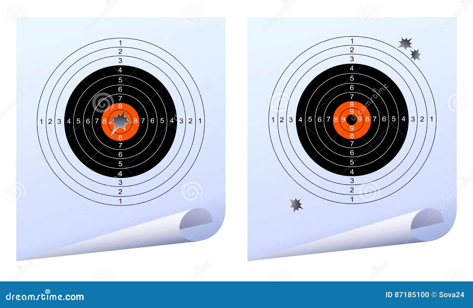 Target with Holes from the Shots Stock Vector - Illustration of ...
