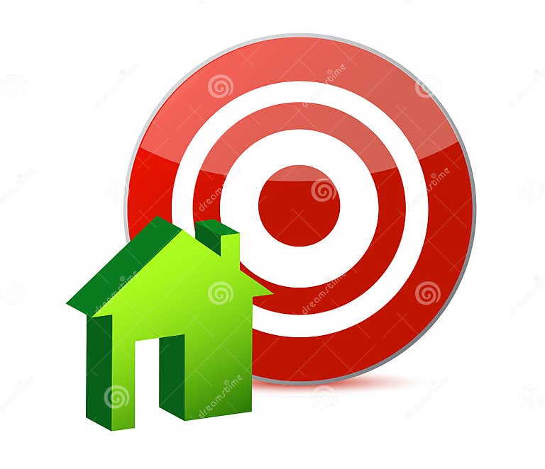 Target and House Illustration Design Stock Vector - Illustration of ...