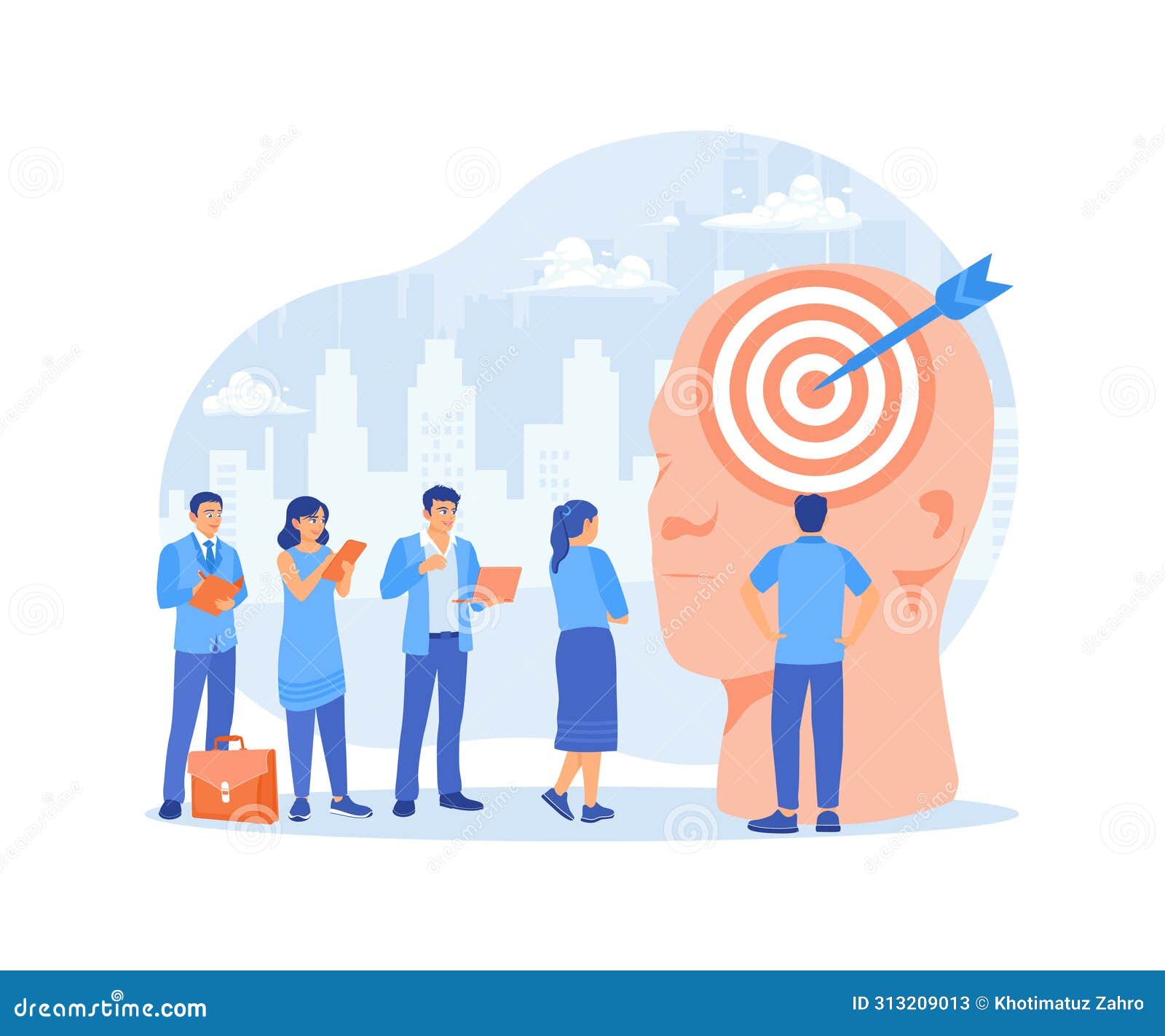 Target on the Human Head Icon. the Business Team Develops Target ...