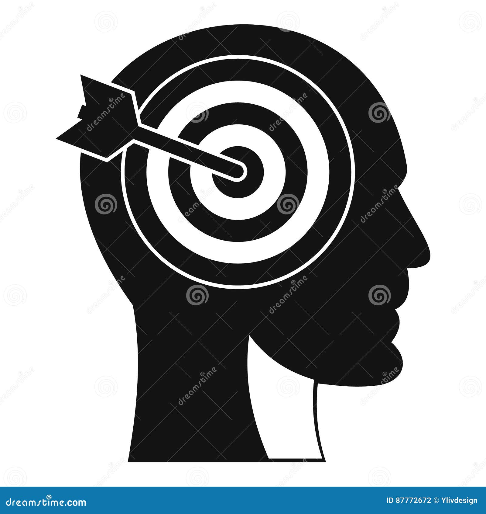 Target in Human Head Icon, Simple Style Stock Vector - Illustration of ...