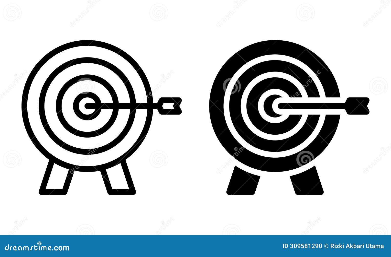 Target Icon with Outline and Glyph Style. Stock Vector - Illustration ...