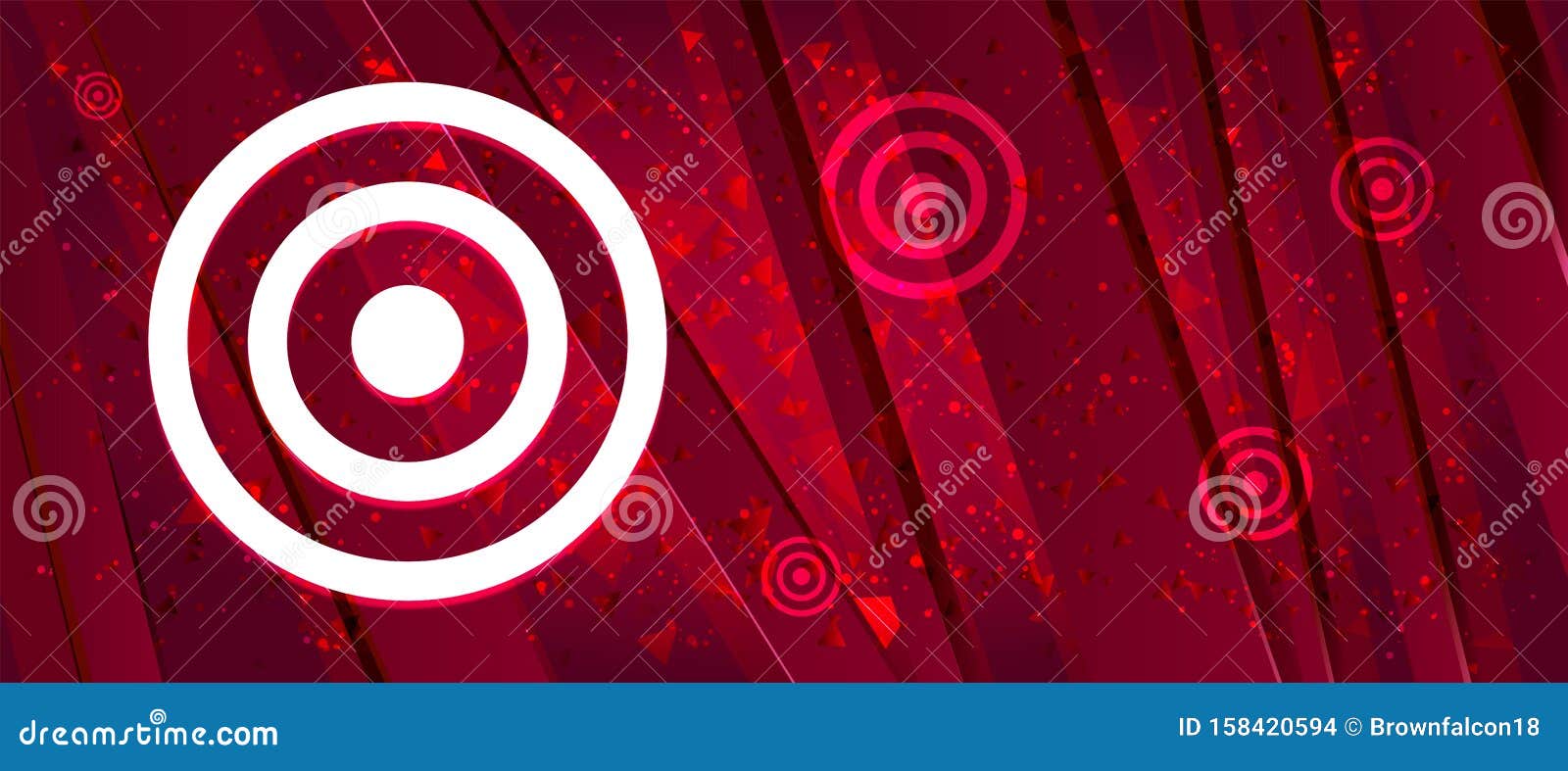 Target Icon Abstract Design Bright Red Banner Background Stock Vector ...