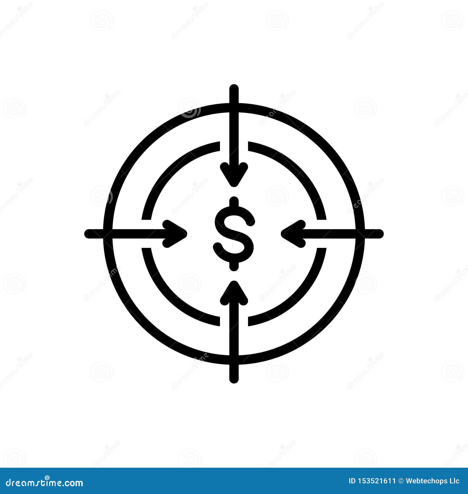 Black Line Icon for Target, Ambition and Intention Stock Vector ...