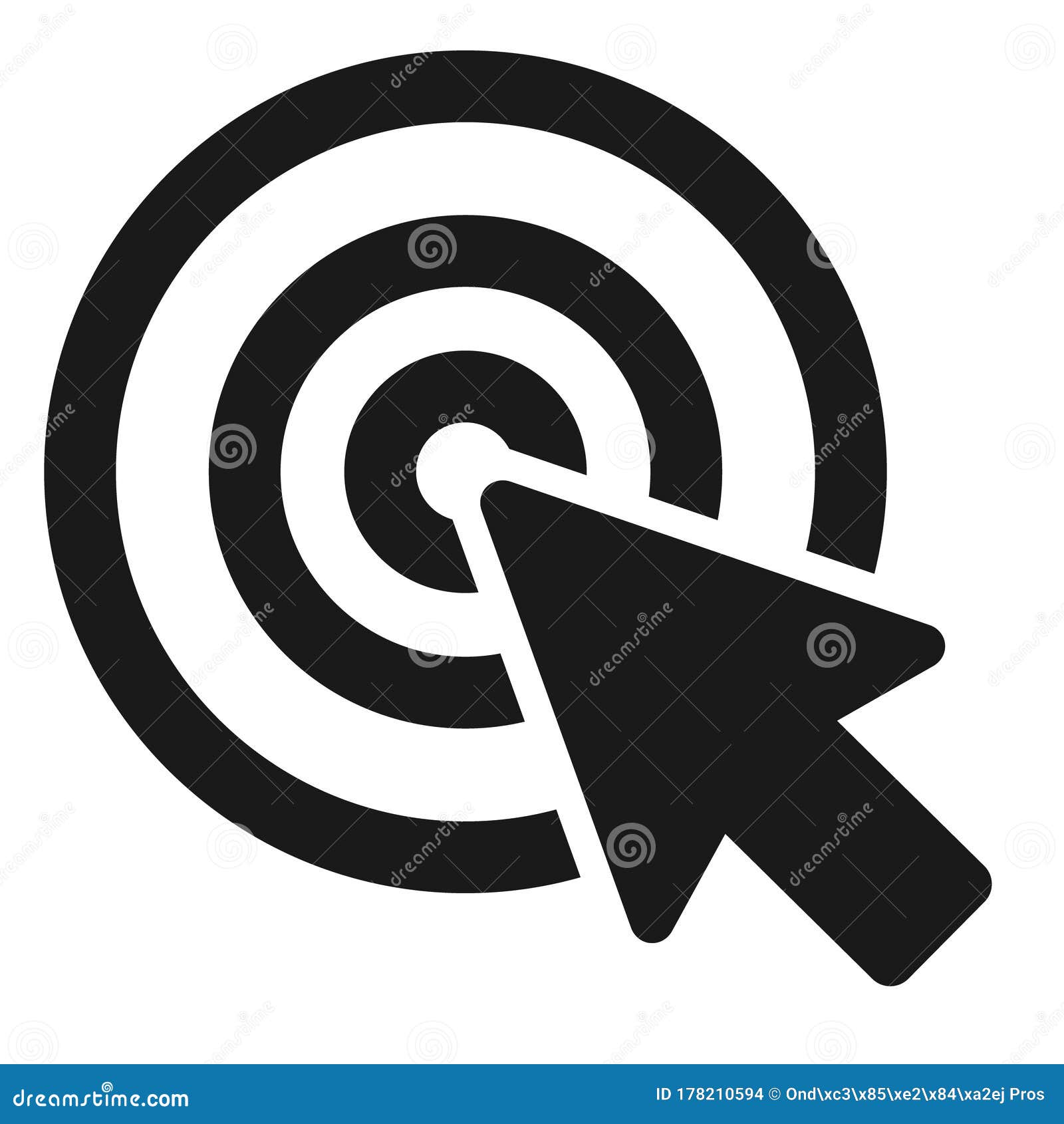 Target Icon with Arrow Symbol for Website Etc. Web Flat Button, Vector ...