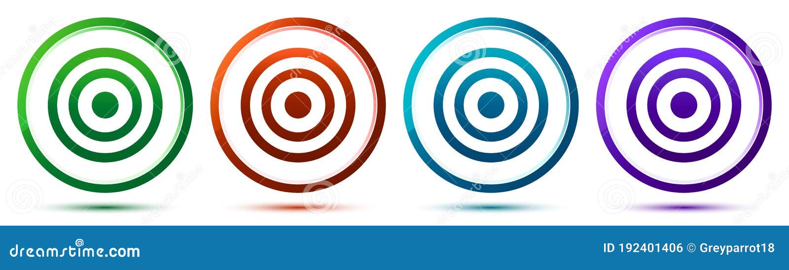 Target Icon Artistic Frame Round Button Set Illustration Stock Vector ...