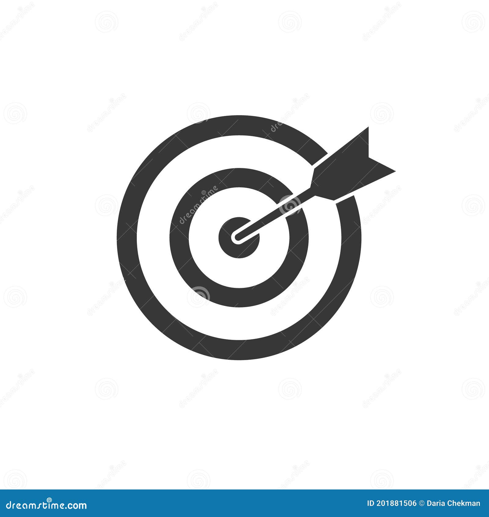Target Icon in Black on a White Background. Vector Illustration Stock ...