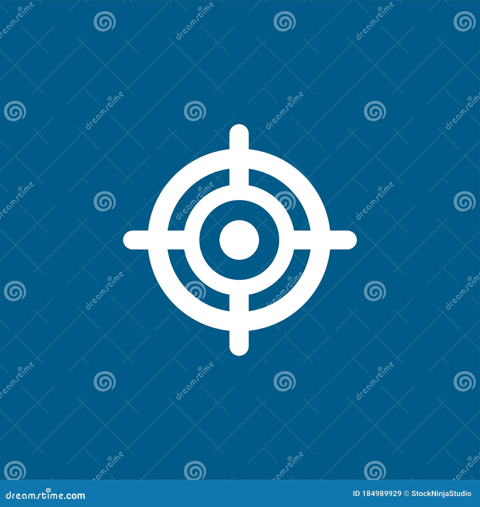 Target Icon on Blue Background. Blue Flat Style Vector Illustration ...