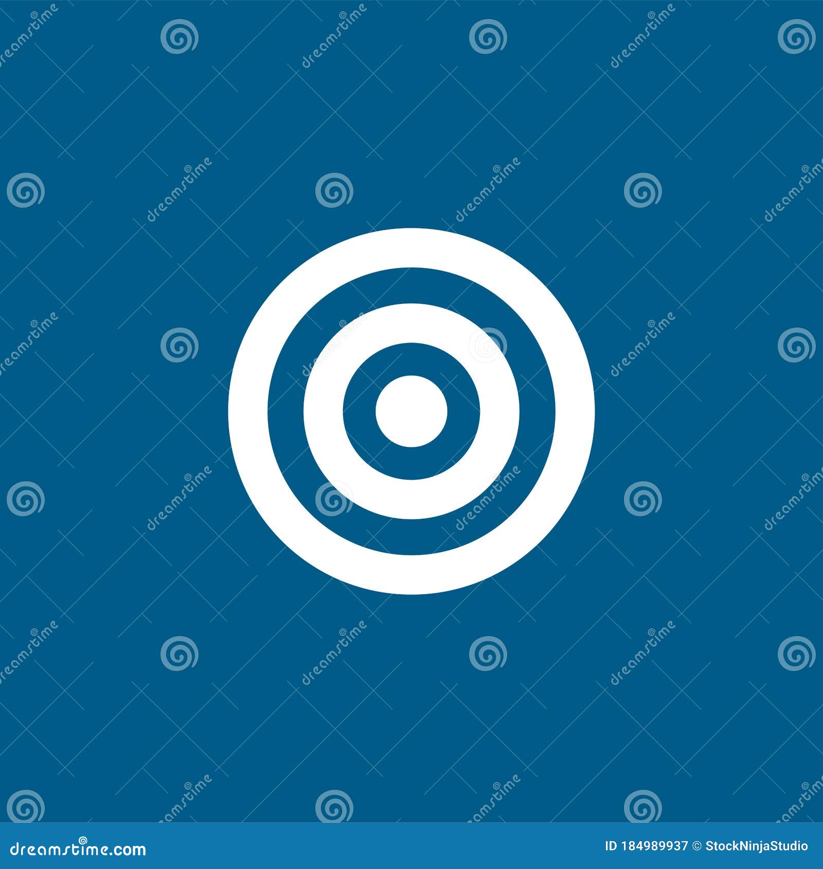 Target Icon on Blue Background. Blue Flat Style Vector Illustration ...