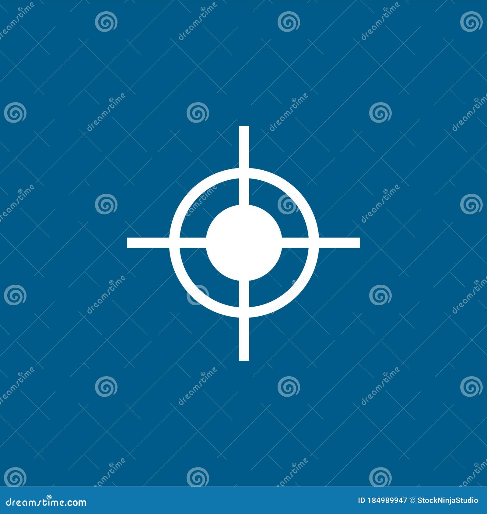 Target Icon on Blue Background. Blue Flat Style Vector Illustration ...