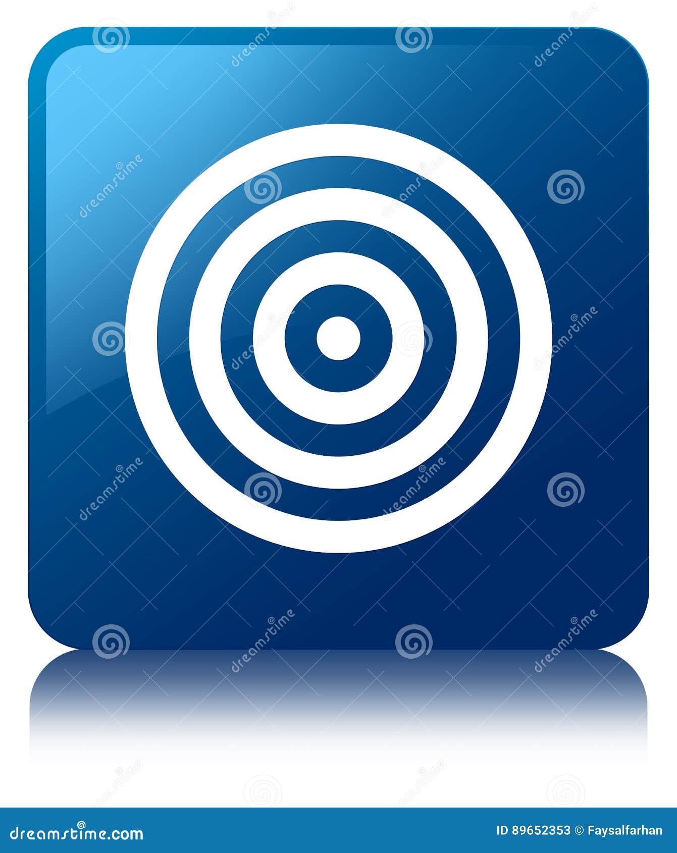 Target Icon Blue Square Button Stock Illustration - Illustration of ...
