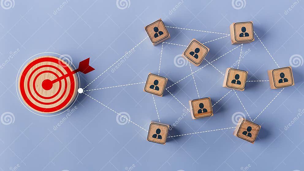 Target Icon Connection Linkage with a Human Icon for Customer Focus Target Group and Customer ...