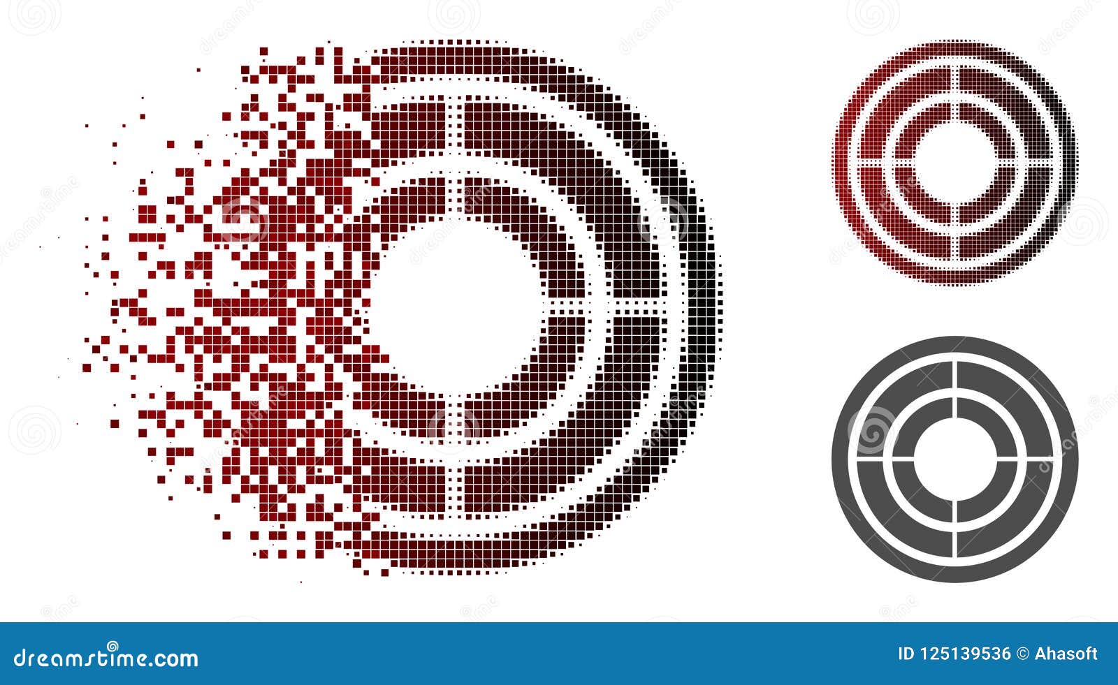 Dissolving Pixelated Halftone Target Icon Stock Vector - Illustration ...