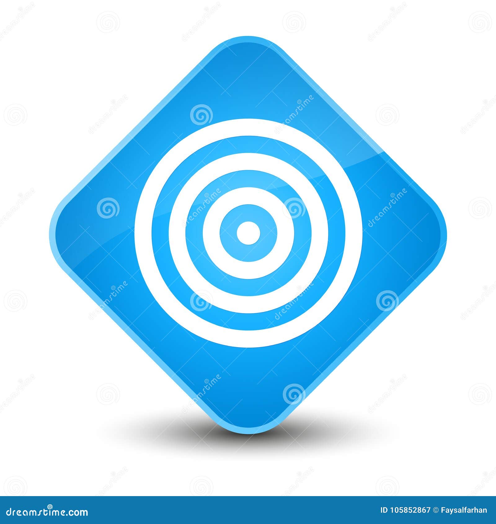 Target Icon Elegant Cyan Blue Diamond Button Stock Illustration ...