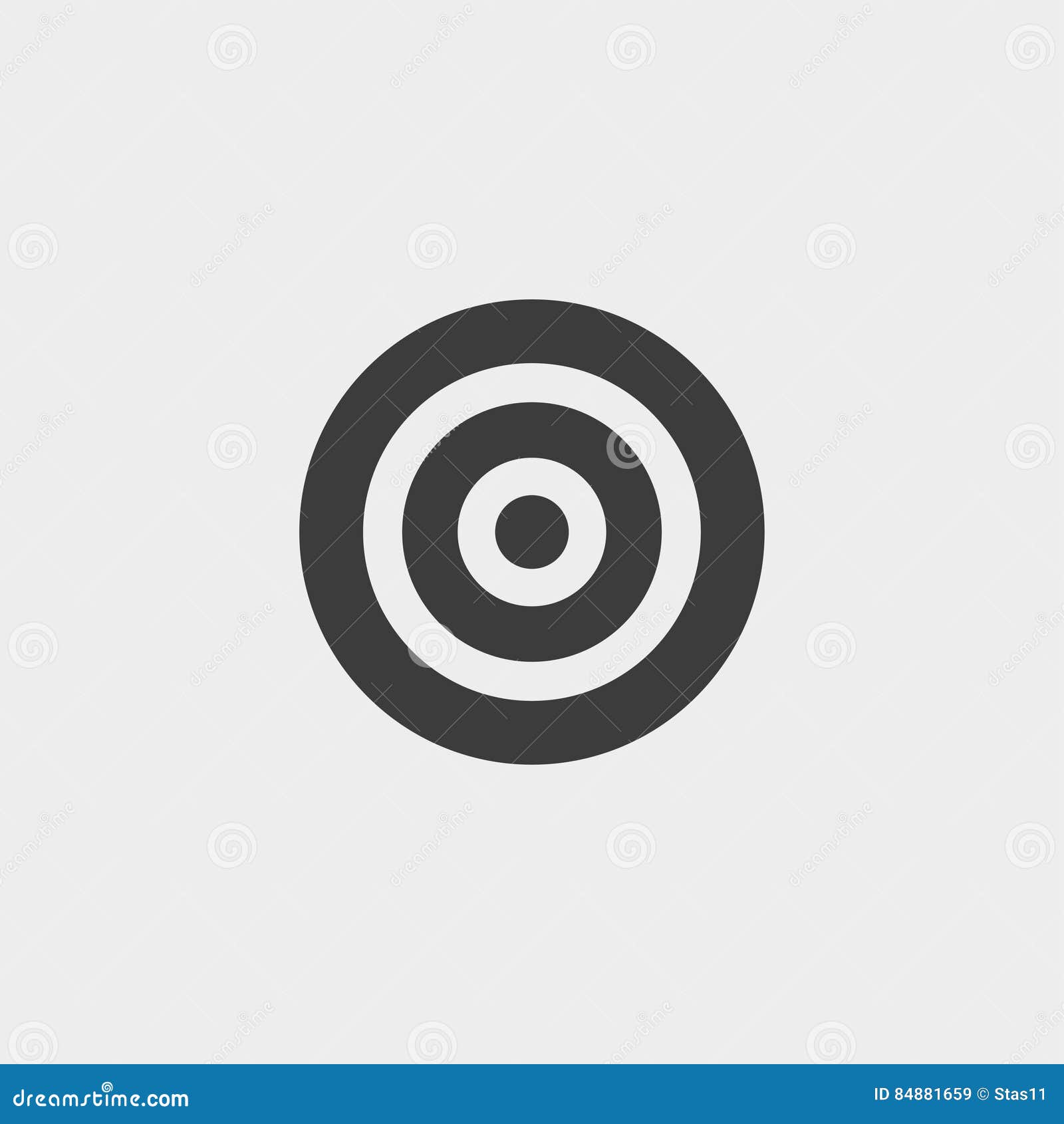 Target Icon in a Flat Design in Black Color. Vector Illustration Eps10 ...